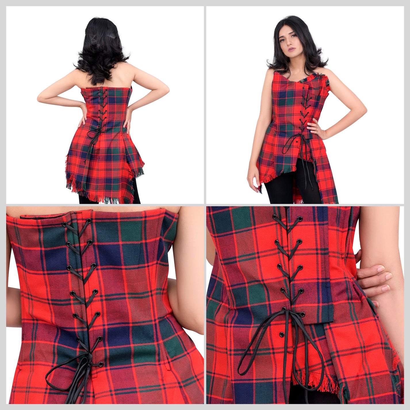 Bella Tartan Corset Robertson Red