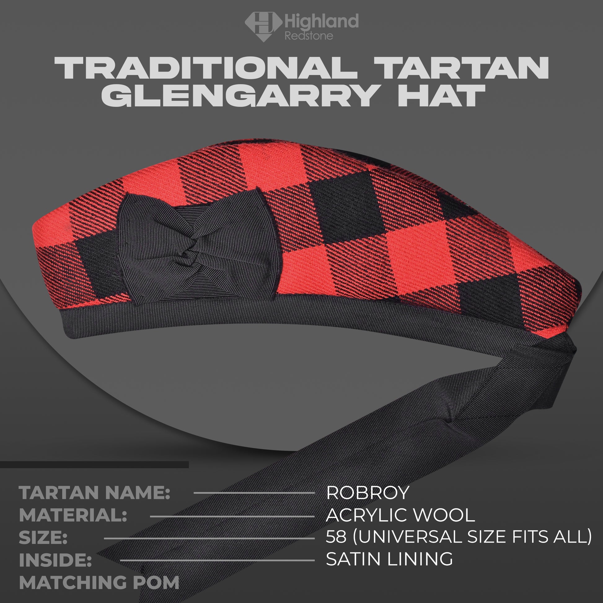 Rob Roy Glengarry | Traditional Scottish Headwear