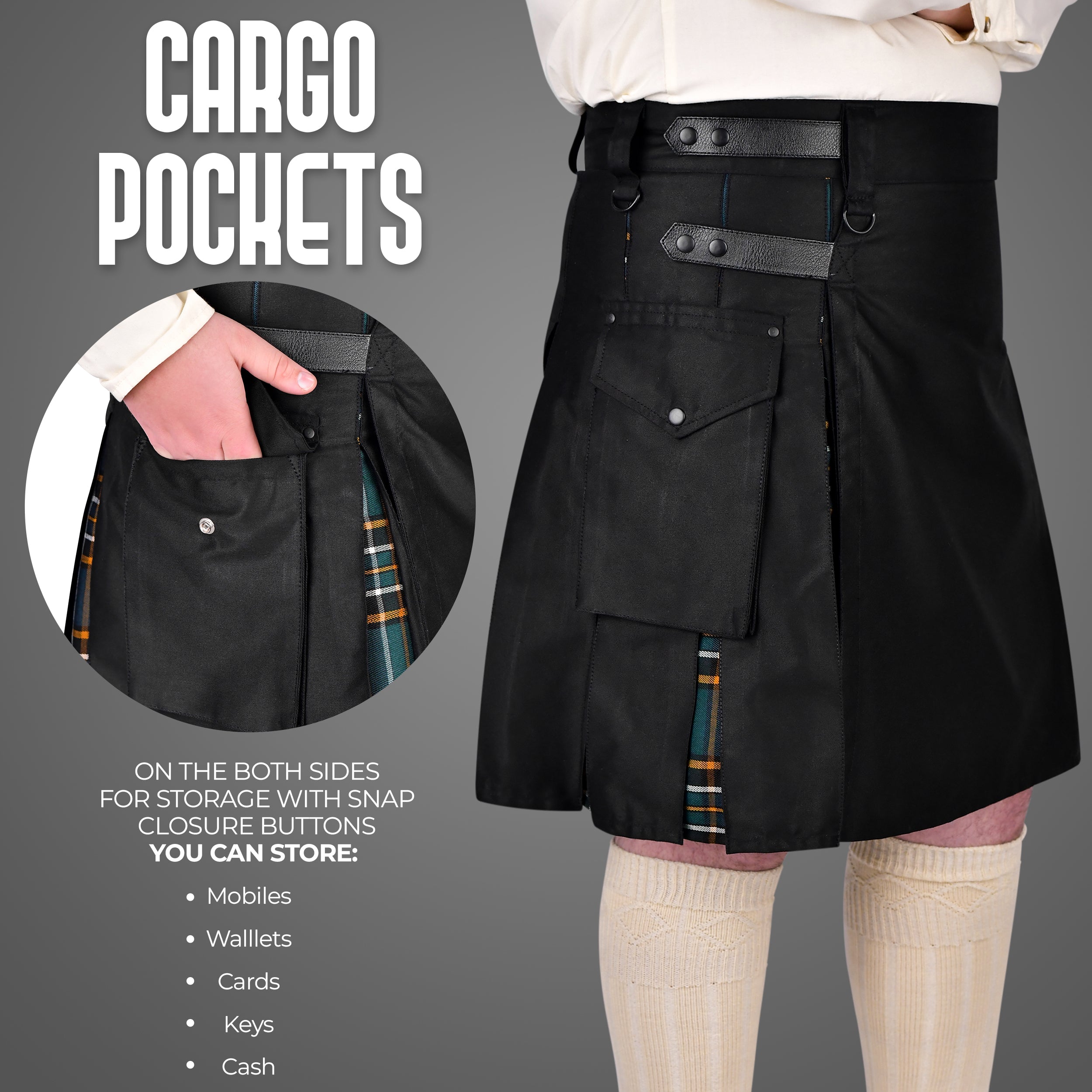 Irish Heritage Hybrid Utility Kilts for Men Scottish Traditional Kilt – Highland Redstone