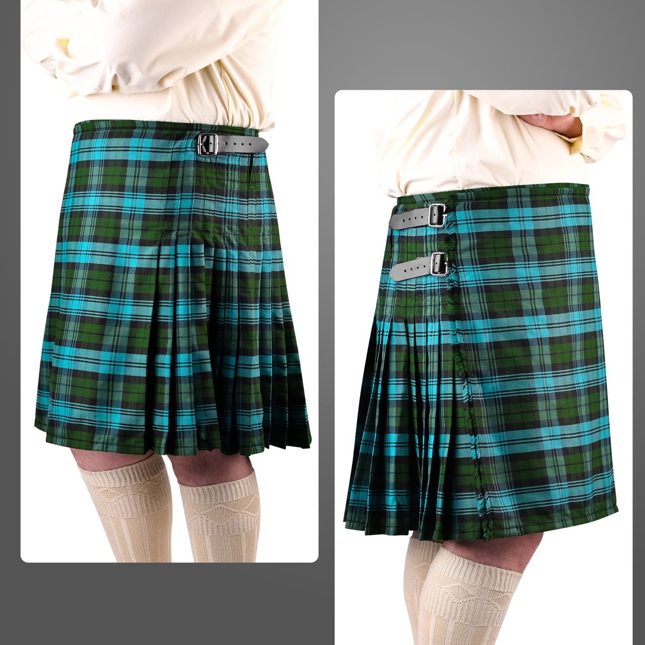 Kilt for Men I Ancient Campbell Tartan Kilt Polyviscose 8 Yard Traditi ...