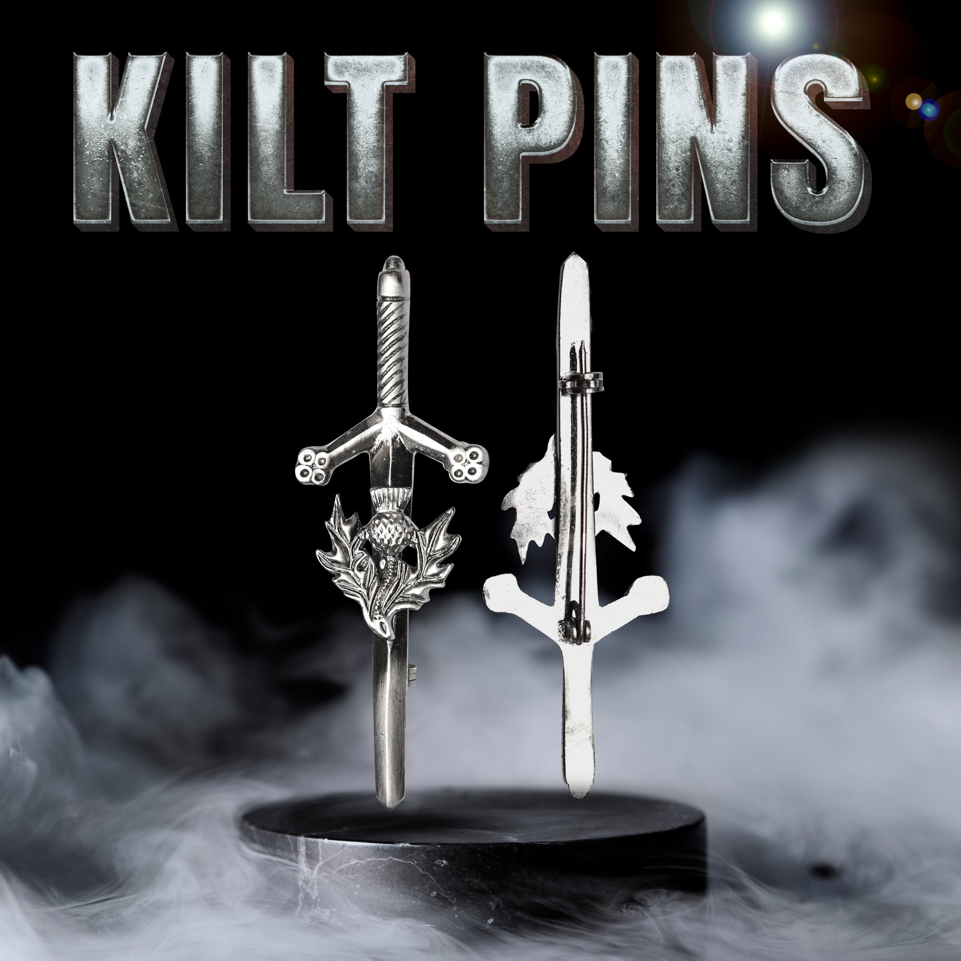 Chrome Thistle Kilt Pin | Classic Scottish Accessory