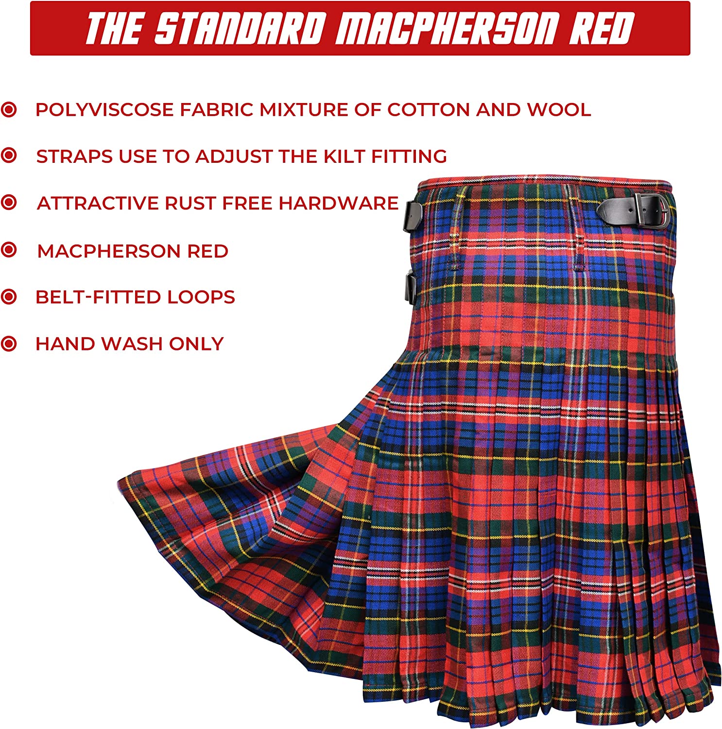 Macpherson Red Tartan Kilts for Men