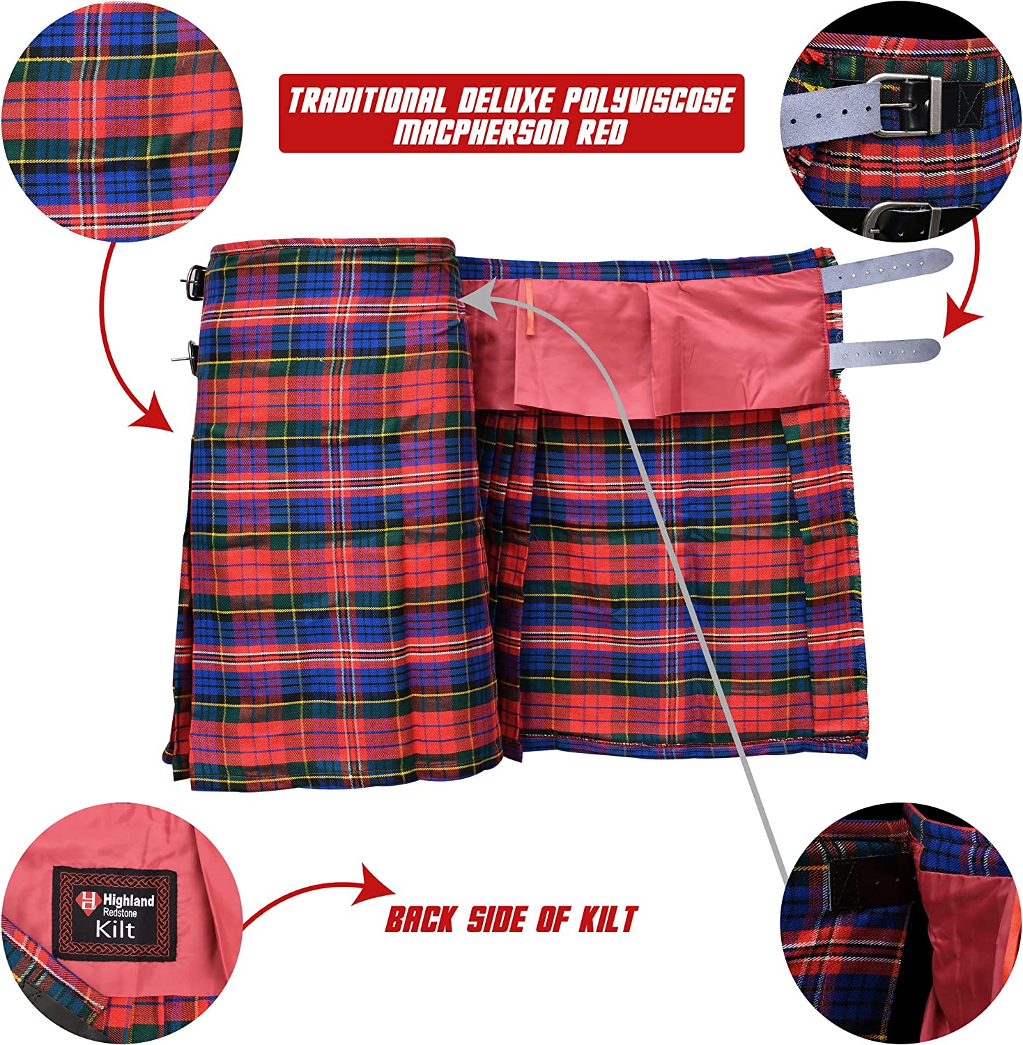 Macpherson Red Tartan Kilts for Men