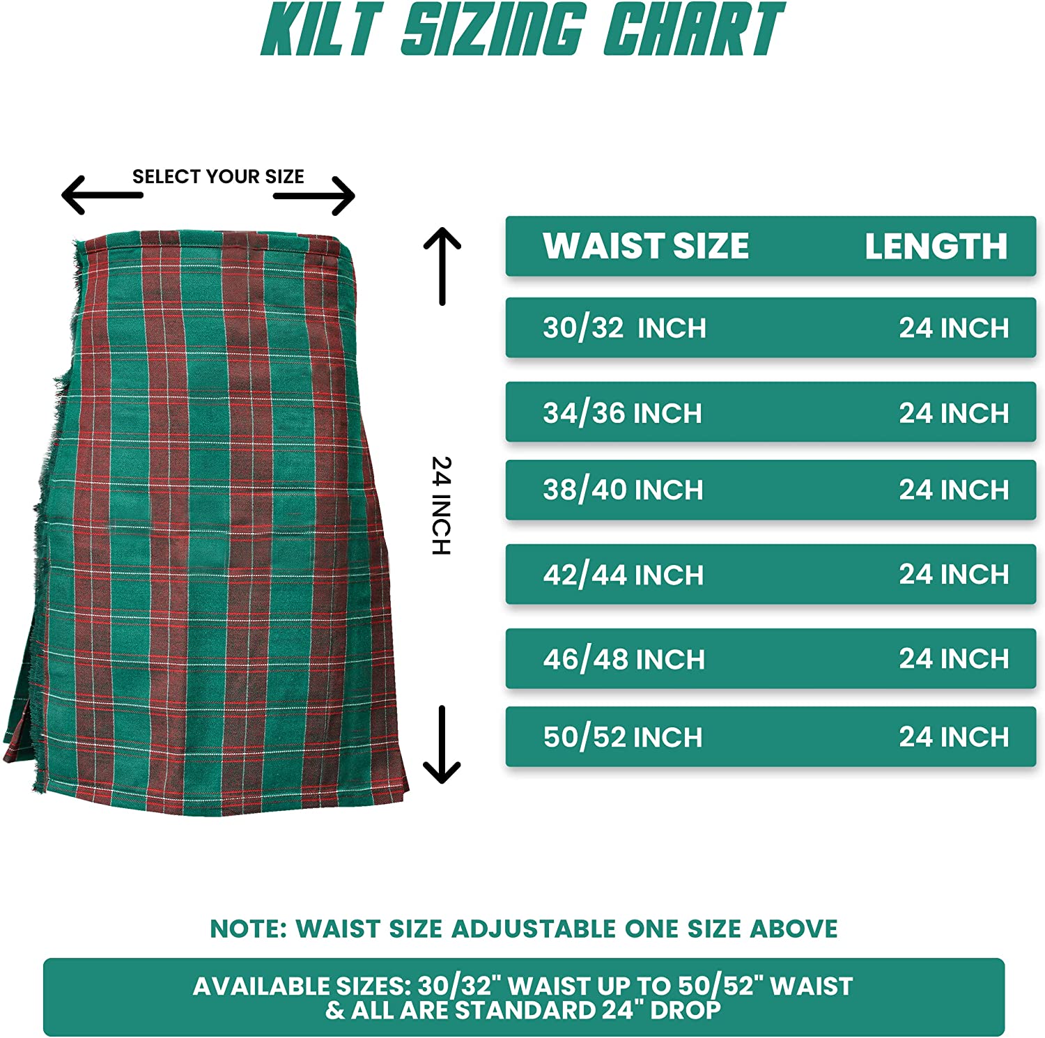 Kilt for Men I Welsh National Scottish Tartan Kilt Polyviscose 8 Yard